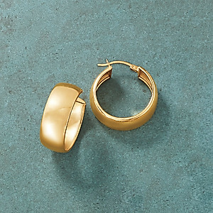Ross-Simons 18kt Gold Over Sterling Wide Hoop Earrings
