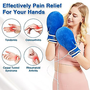 Electric Heated Mittens for Hands & Fingers - Heated Gloves & Hand Warmer for Carpal Tunnel Arthritis Tendonitis Pain Relief - Auto Shut Off Therapy Mittens for Men Women,86-158℉ (A Pair)