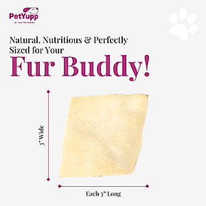 PetYupp Water Buffalo Cheek Chips Dog Chew - 1 lb - 100% Natural Dog Treats - for Small, Medium & Large Dog, High-Protein & Low-Fat Dog Treats, Promotes Dental Health - Non-GMO & No Additives