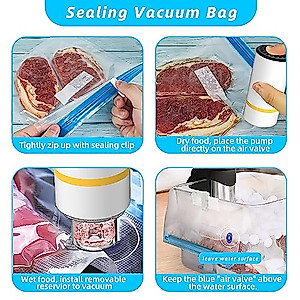 Electric Mason Jar Vacuum Sealer,10 PCS Sous Vide Bags,Handheld Mason Jar Vacuum Sealer,Cordless Vacuum Sealer Kit for Wide-Mouth & Regular-Mouth Mason Jars, for Food Storage and Fermentation