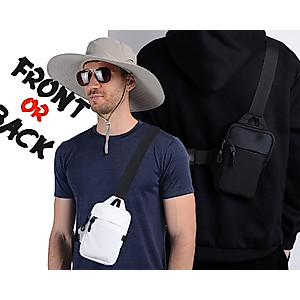 USHAKE Mini Sling Bag for Men Women - Small Crossbody Bag Casual Phone Chest Bag for Hiking Traveling Gifting Blue