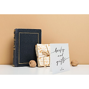 Books and Gifts Sign(8 x 11 Inch Table Sign with Holder), Minimalist Baby Shower Decoration Sign, Bridal Shower Baby Shower Favors for Guests, Thank You Sign-BSLP03