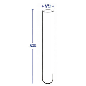 Labasics 30 Pack Borosilicate Glass Round Bottom Test Tubes, 15 mm OD X 100 mm Length (Pack of 30)