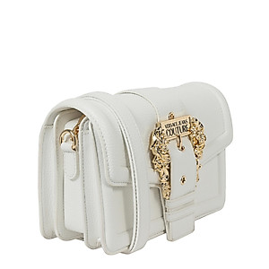 Borsa A Spalla Versace Jeans Couture In Pelle Vegana Bianca