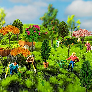 16 Pcs Miniature Fairy Garden Tree Plant Ornamentm, Mixed Model Trees 1-3 Inches, Miniature Dollhouse Pots Decor Moss Bonsai Micro Landscape DIY Craft Garden Ornament