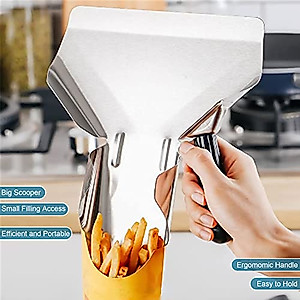 French Fry Scoop, Popcorn Scoop and Dredge Bundle, Miao'er Popcorn Scooper for Popcorn Machine, Stainless Steel, Easy to Use