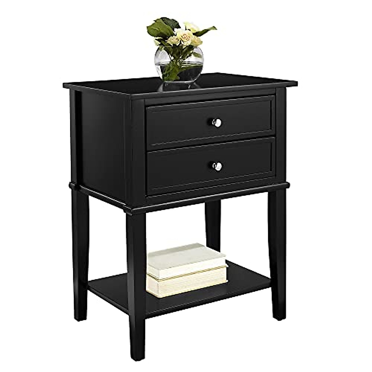 Ameriwood Home Franklin Accent Table 2 Drawers, Black