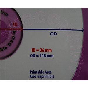 Verbatim 96575 Inkjet Printable 100 Disc Spindle 16X DVD+R White