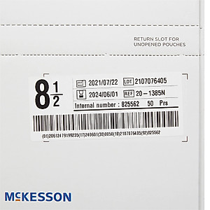 McKesson Perry Latex Surgical Gloves [50 Pairs] Sterile, Disposable, Powder-Free, Professional Medical and Healthcare, Micro-Thin, Size 8.5, Brown
