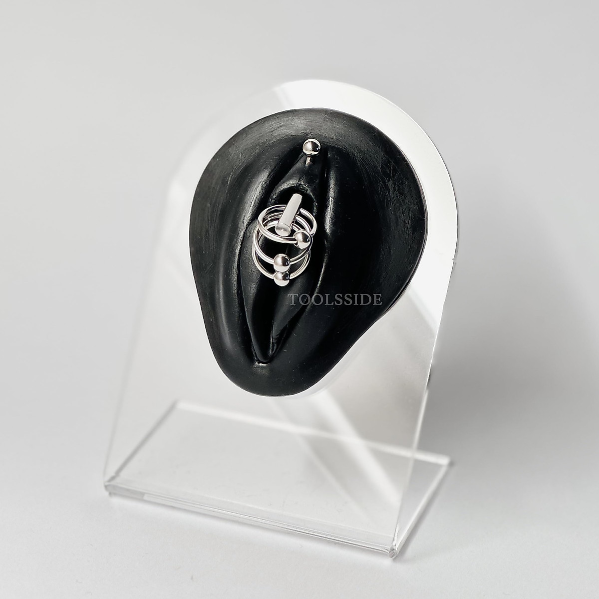 TOOLSSIDE Industrial Piercing Jewelry - Vch Jewelry Vertical Hood 14g Septum Ring Stainless Steel Curved Barbell for Genital Piercing