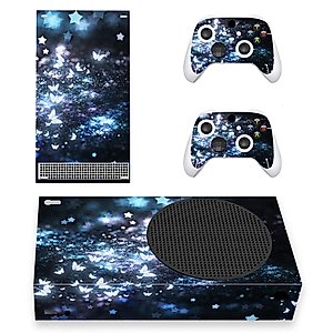 PlayVital Butterfly Illusion Custom Vinyl Skins for Xbox Series S, Wrap Decal Cover Stickers for Xbox Series S Console Controller