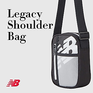 New Balance Shoulder Bag, Core Performance Crossbody Purse for Men and Women, Black