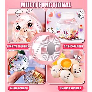 YIXIPAZH Nano Tape Bubble kit for Kids Balloons Nano Tape Bubbles kit Nano Bubble Tape Nano Tape kit Nano Tape Squishy kit bloonies Plastic Bubbles White Balloons Bulk Bubbles for Kids