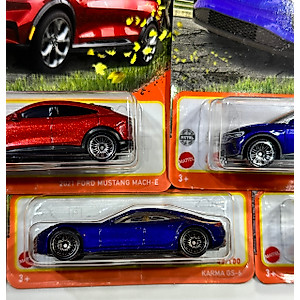 Matchbox - 5 Pack - Electric Cars - Audi E-Tron - Tesla Y - V W EV 4 - Mustang Mach-E - Karma GS-6 - Mint/NrMint Ships Bubble Wrapped in a Sized Box