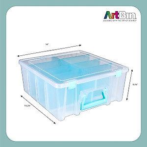 ArtBin Super Satchel Double Deep Compartment Box - Art Storage with 8 Removable Compartments, Smart Closure for Craft Supplies