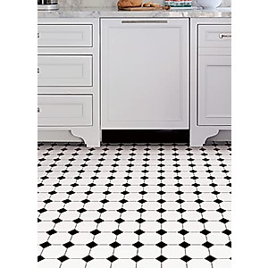 FloorPops Hudson Peel & Stick Floor Tiles, Black