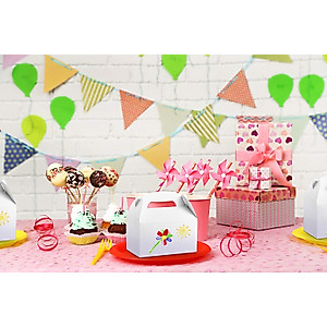 ValBox Treat Boxes 30 Pack White Paper Gable Gift Boxes - Goodies Favor Box for Kids' Birthday Party, Wedding, Baby Shower, 6.2 x 3.5 x 3.5 Inches