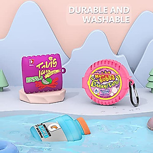 [3Pack] Cute Cover for Apple Airpods 3rd Generation Case,Funny 3D Food Silicone Protective Cases Accessories for Air pods 3rd,Sport Water+Bubble Gum+Purple Potato Kawaii Case for Boys Girls Kids