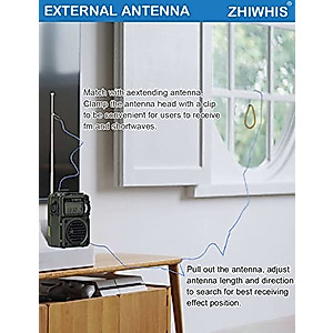 ZHIWHIS Shortwave Radio, MP3 Player with Weather Radios Portable AM FM, Retro Bluetooth Speaker with 6 EQ Modes, Rechargeable Alarm Clock Receiver with Sleep Time and NOAA Alerts ZWS-701