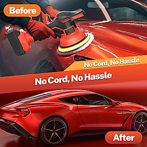 Cordless Car Buffer Polisher for Milwaukee 18V Max Battery, Orbital Polisher with 8 Variable Speed, Brushless Motor Car Buffer, Power Polisher for Car Detailing/Polishing/Waxing (Tool Only)