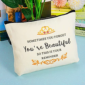 Inspirational Gifts for Women Christmas Gifts for Friends Mom Stocking Stuffers for Girlfriend Daughter Cute Birthday Anniversary Valentine Gifts for Wife Female You are Beautiful Makeup Cosmetic Bags
