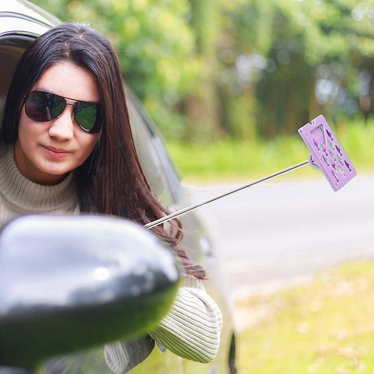 Parking Telescopic Check Rod Grabber Tool Parking Toll Swiping Stick Parking Payment Stick Telescopic Pass Rod Toll Pass Rod Car Stoppers for Parking Payment Rod Car Payments Rod