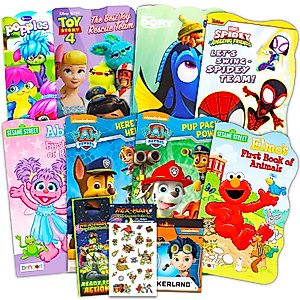 Bulk Board Book Set for Toddlers, Kids ~ 11 Pc Storybook Bundle with Sesame Street, Spiderman, Paw Patrol, Toy Story, and More (Board Book Collection)