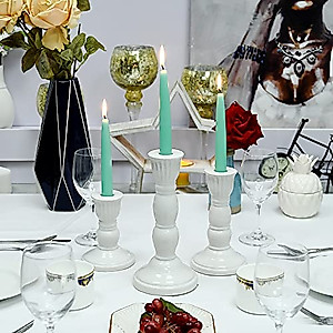 Zest Candle 12-Piece Taper Candles, 6-Inch, Aqua