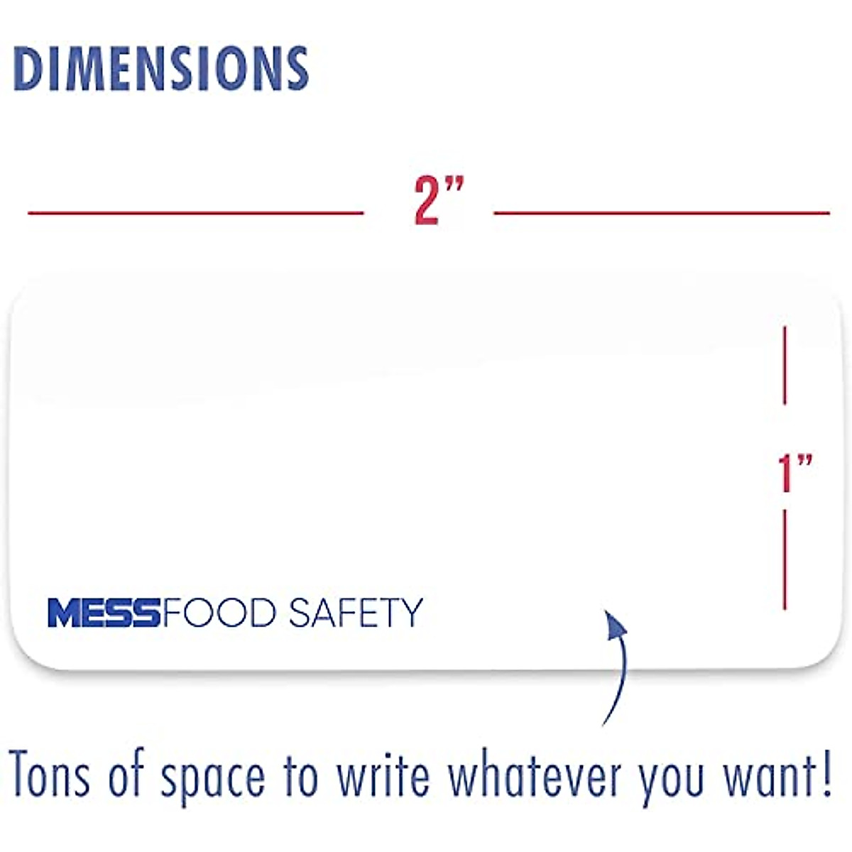 MESS Dissolvable Food Labels for Containers 1x2" Blank Kitchen Labels - Food Storage Labels - Removable Freezer Labels - Dissolvable Labels for Food Containers - Washable Canning Label (500)