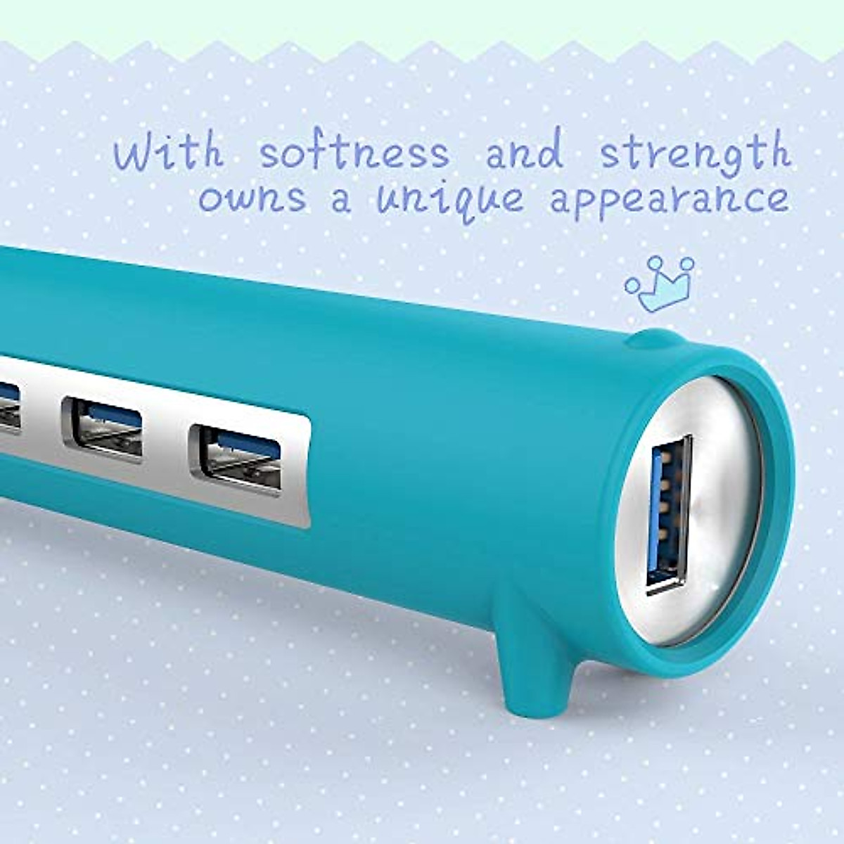 SJYDQ 4 in 1 Cute Pet-Shape HUB for MAC Notebook Aluminum Alloy Silicone 100cm Detached Data Cable (Color : Pink)