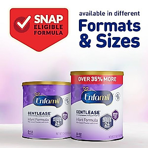 Enfamil Gentlease Baby Formula, Clinically Proven to Reduce Fussiness, Crying, Gas & Spit-up in 24 hours, Brain-Building Omega-3 DHA & Choline, Baby Milk, 79.6 Oz Powder Can​