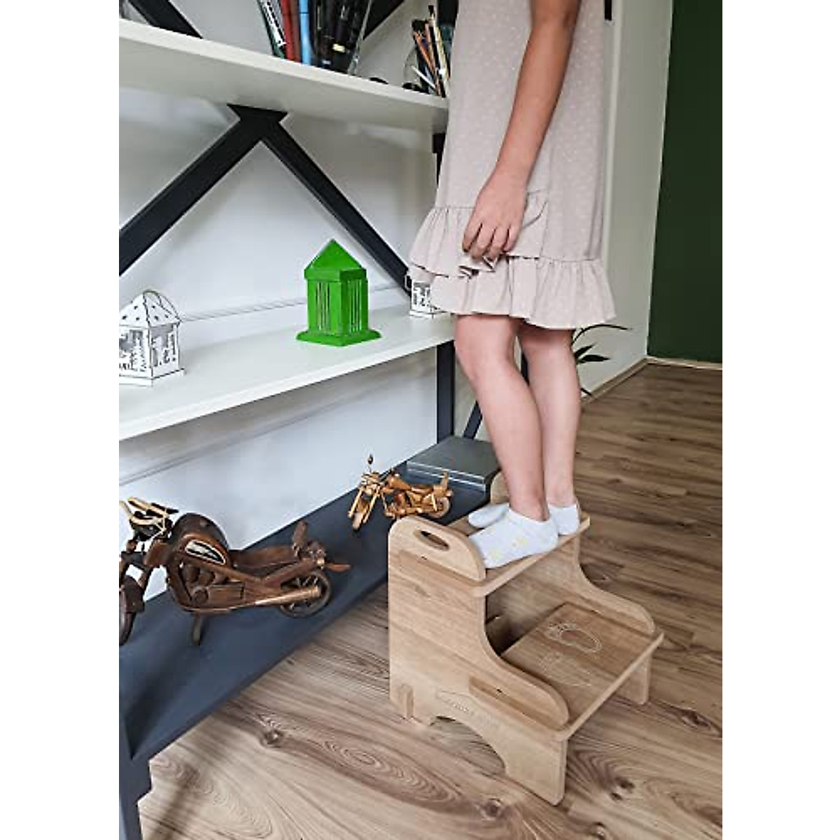 SAPPHIRE HOME Step Stools for Kids, Durable Safe Sturdy Easy Assembly No Screw Toddler Step Stool for Bathroom Sink, Montessori Design Potty Traing Step Stool