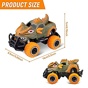 Dinosaur Remote Control Cars Toys for Boys Kids, Remote Control Dinosaur Car Toys, RC Dinosaur Truck Toys, Mini Dino Car Toys with 4-Channel Off-Road RC Race Cars for Toddlers Birthday Gifts