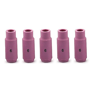 WeldingCity 5-pk Ceramic Cup 10N48 (#6, 3/8") for TIG Welding Torch 17, 18 and 26 Series from Lincoln Miller ESAB Weldcraft