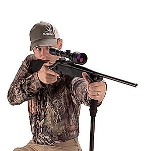 Rhino Blinds R75-RTE 2 Person Hunting Ground Blind, Realtree Edge & Allen Company Shooting Stick, Monopod, Adjustable in Height (21.5 to 61 inches), Aluminium, Hunting Accessories, Black (2163)