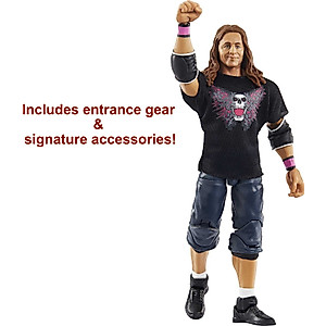 Mattel Bret “Hit Man” Hart WrestleMania Action Figure with entrance shirt & Vince McMahon Build-A-Figure Pieces, 6-in Posable Collectible Gift for Fans Ages 8 Years Old & Up