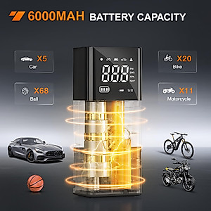 Nilight Tire Inflator Portable Air Compressor Rechargeable 12VDC 150PSI Cordless Battery Cigarette Powered 2X Faster Inflation Air Pump w/Digital Pressure Gauge for Car Motorcycle