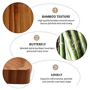 BESPORTBLE Bamboo Tray Plate Heart Shaped Plates Bamboo Dish for Snack Dessert Cookie Food (7.8 * 7.2 in)