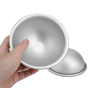 4 Inch Dome Cake Pan, 2 PCS Football Cake Pan, Hemisphere Cake Mold, 3D Soccer Cake Pan, Aluminum Cake Decorating Mold Nonstick Baking Tool