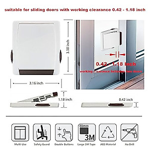 Sliding Glass Door Child Lock - OKEFAN 4 Pack Baby Safety Slide Window Locks for Kids Proof Patio Closet Doors No Drilling Tools Needed (Brown)