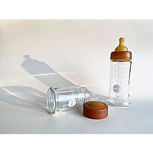 HEVEA Wide Neck Baby Glass Bottle 2-Pack Free from Plastic, BPA, and Phthalates (150 ml / 5 oz)