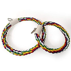 SONGBIRDTH Parrot Chew Toys - Pet Bird Parrot Cotton Rope Circle Ring Stand Hanging Swing Cage Chew Play Toy for Medium and Small Parrot 15cm