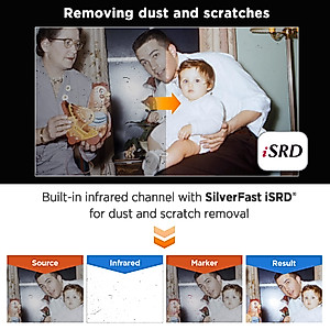 Plustek OpticFilm 8300i Ai Film Scanner - Converts 35mm Film & Slide into Digital, Bundle SilverFast Ai Studio 9 + QuickScan Plus, Include Advanced IT8 Calibration Target (3 Slide)