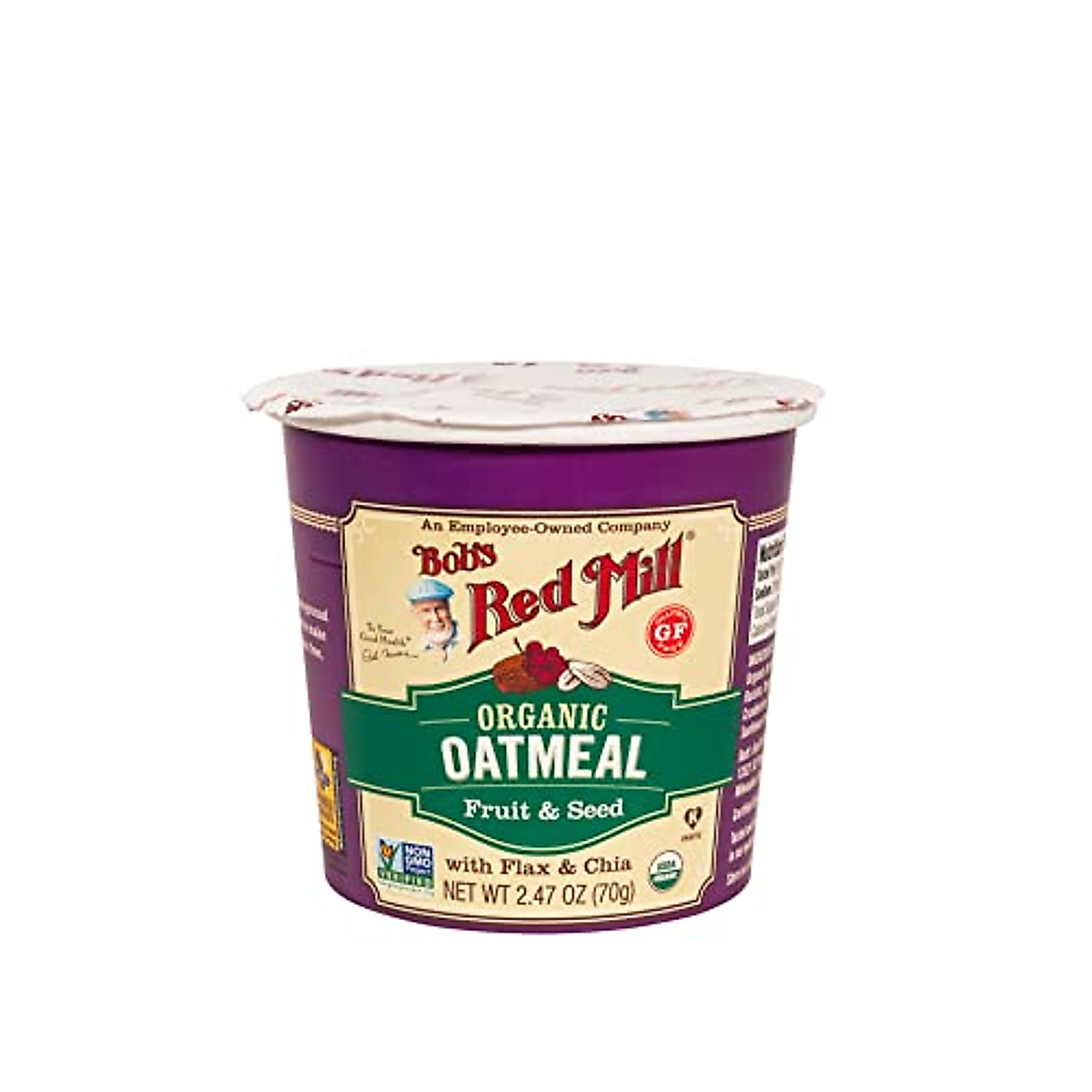Bob's Red Mill Organic Gluten Free Oatmeal Cup, Fruit & Seed (Pack of 12)