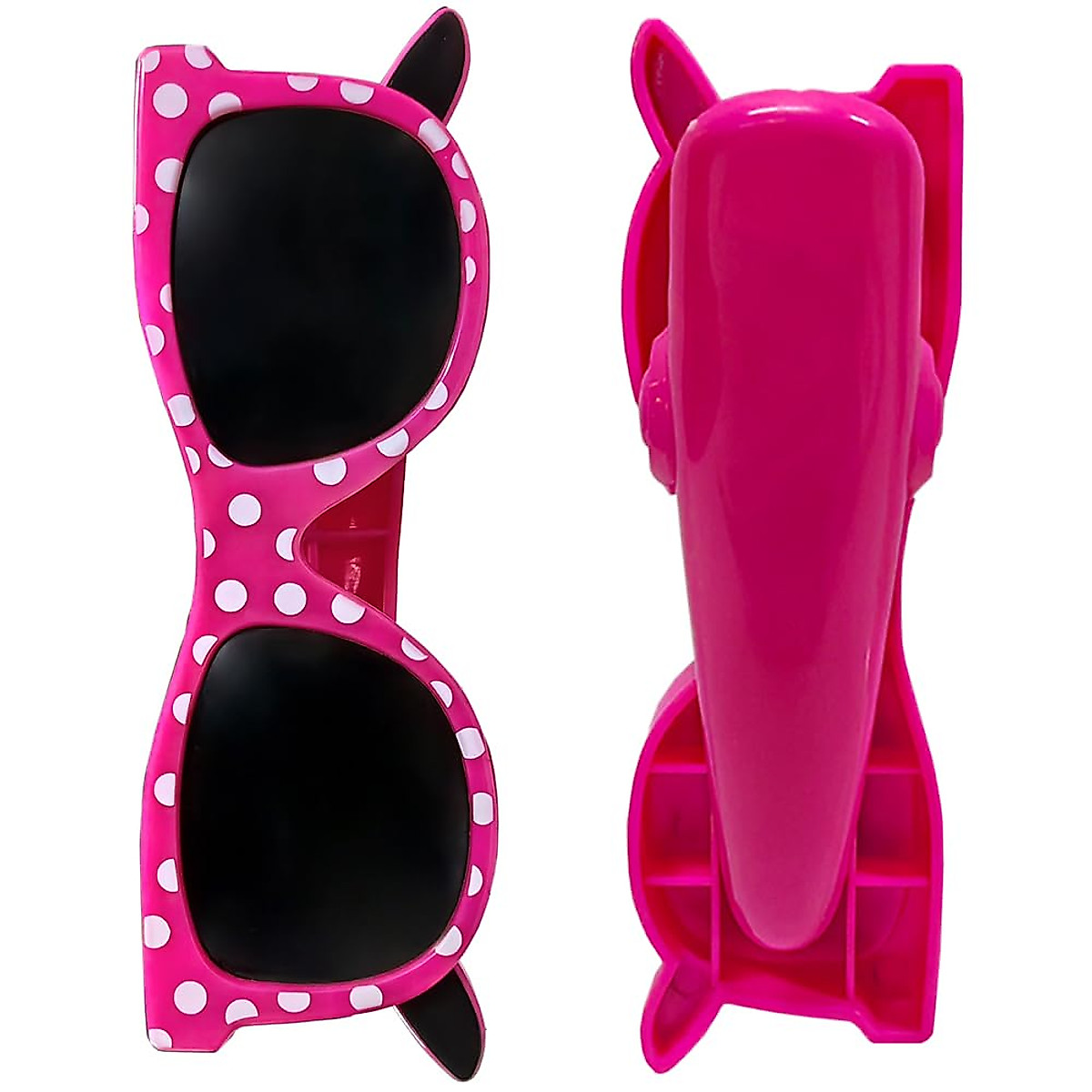Kirmoo 2 Pieces Beach Towel Clips for Beach Pool & Cruise Chairs,Plastic Clothes Pins Beach Towel Holders Secure Clips Jumbo Set of 2 (Hot Pink Sunglasses-2 Pack)