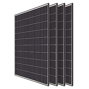 Renogy 4pcs Solar Panel Kit 320W 24V Monocrystalline On/Off Grid for RV Boat Shed Farm Home House Rooftop Residential Commercial House，4 Pieces