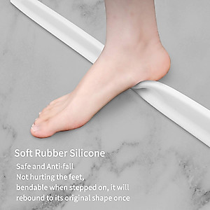 GenericBrands 48 Inch Collapsible Shower Threshold Water Dam Shower Barrier Retention System for Bathroom and Shower Room