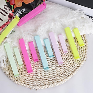 Zhtuck 40PCS Sealing Clip Bag Plastic Food Bag Clips Large Size Chip Clips Bag Clips Food Clips for Food Storage Kitchen and Home (4.3in x 20, 2.4in x20)