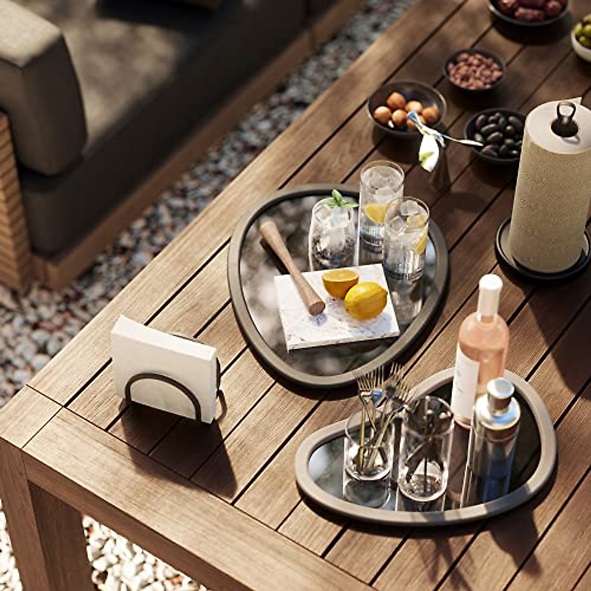 Umbra Hub Serving Trays, Set of 2, Charcoal/Grey