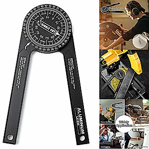 Gotical - Combo of 2 - Flexible Plastic Military Coordinate Scale Protractor MILS map Protractor & 360° Aluminum Angle Finder Miter Saw Protractor Woodworking Measuring Ruler Tool